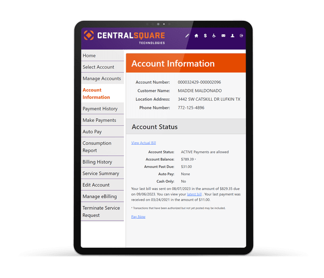Utility Billing | CentralSquare